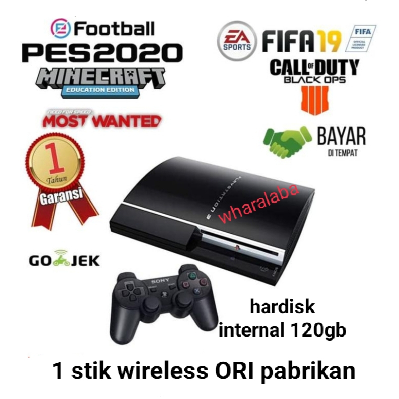 Jual PlayStation 3 fat hardisk internal 120gb , cfw 4.92 full game ,1 ...