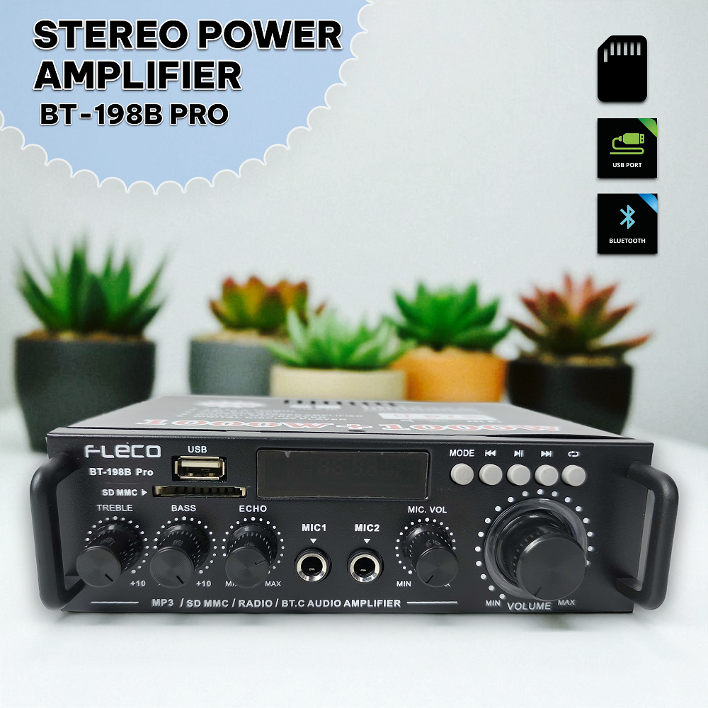 Jual POWER AMPLIFIER FLECO BT-198B PRO/ AMPLIFIER BLUETOOTH / AMPLIFIER ...