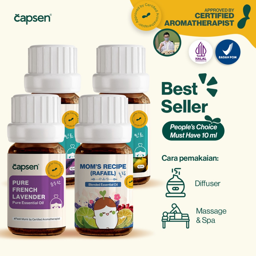 Jual CAPSEN 10ml BEST SELLER Pure Essential Oil Aromatherapy Diffuser Therapeutic Grade 100% ...