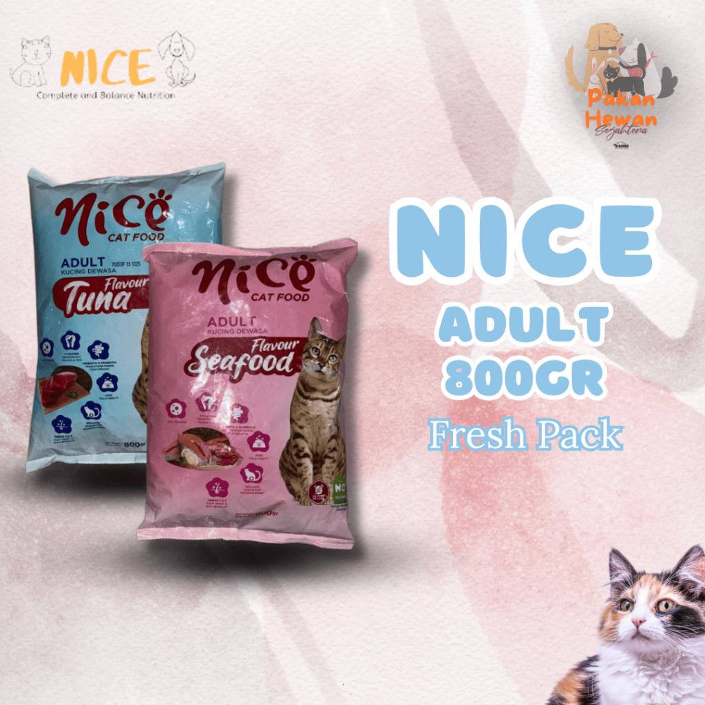 Jual Makanan Kucing Dry NICE Dewasa Rasa Tuna & Seafood, Ikan Laut ...