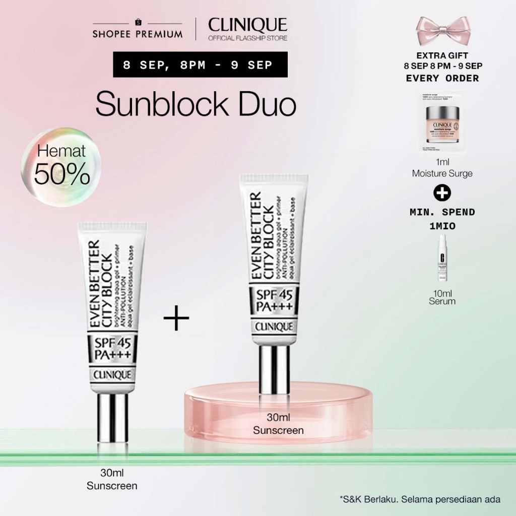 Jual Clinique Even Better City Block Brightening Aqua Gel + Primer SPF ...