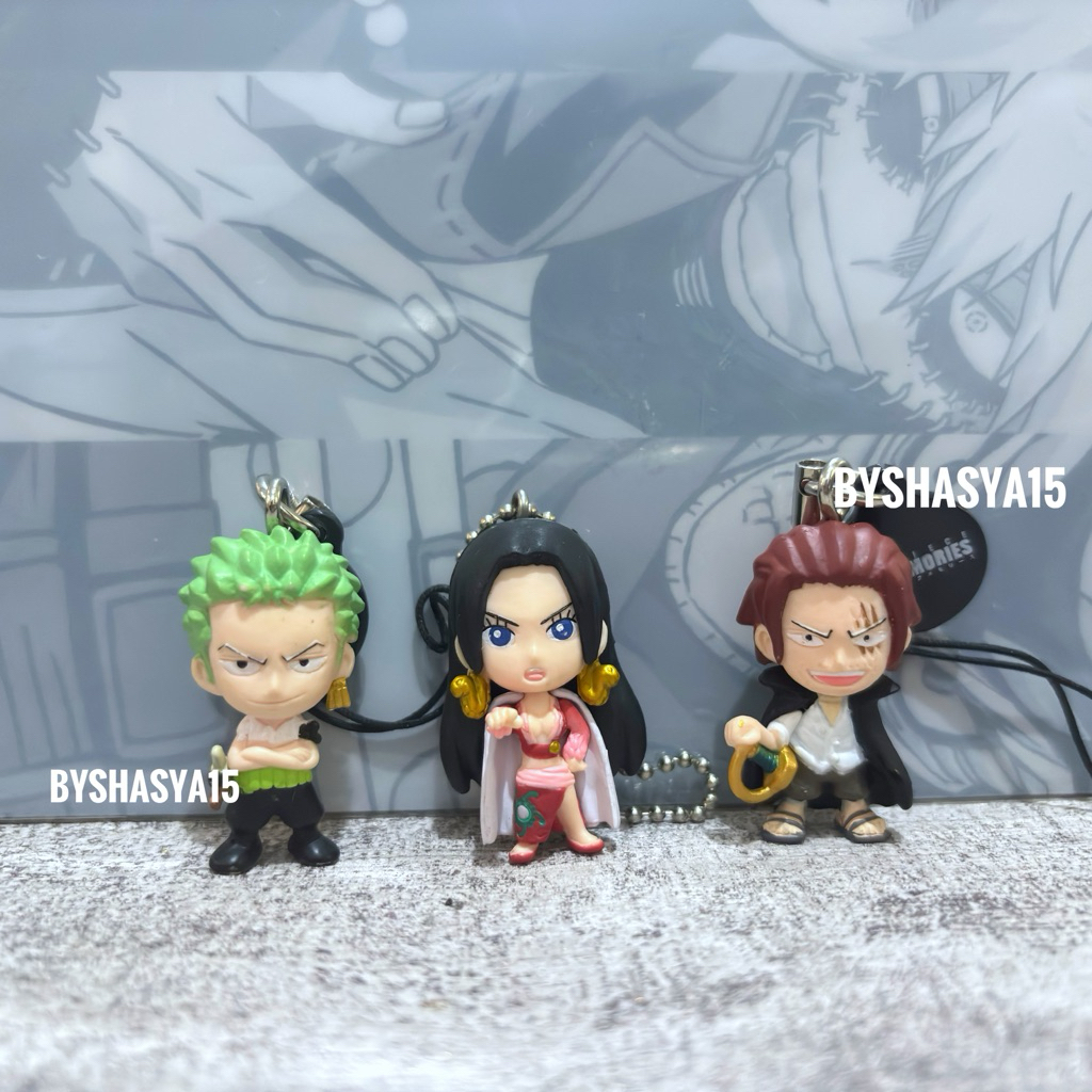 Jual [ One Piece ] Roronoa Zoro, Boa Hancock, Shanks Keychain Mini ...