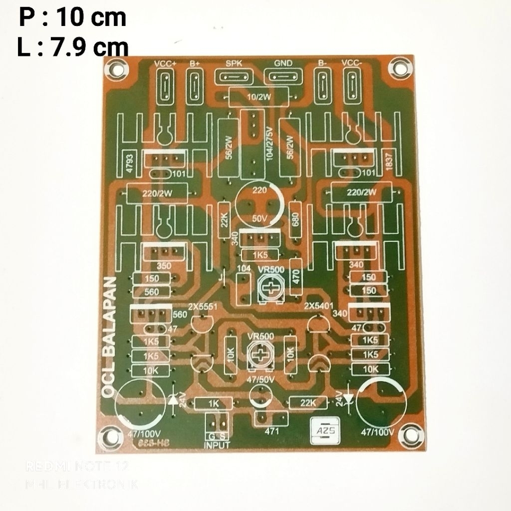 Jual PCB Driver Power Amplifier OCL Balapan Simetris Bias Servo ...