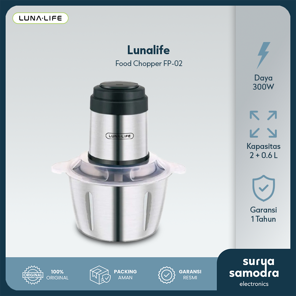 Jual LUNALIFE Food Chopper 2L Stainless 250Watt Penggiling Daging ...