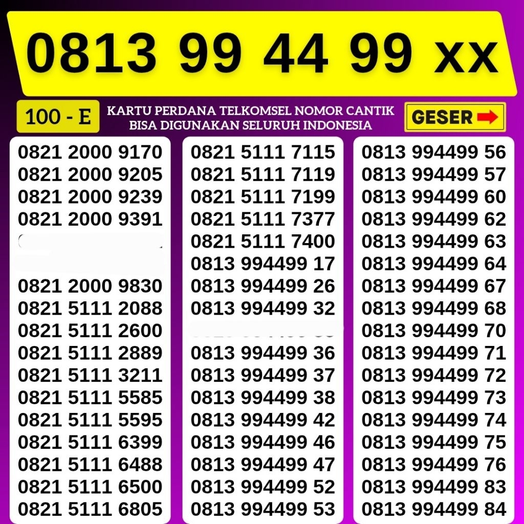 Jual Nomor Cantik Simpati Telkomsel 4G 5G Kartu Perdana Telkomsel Simpati Nocan Simpati Nomer ...