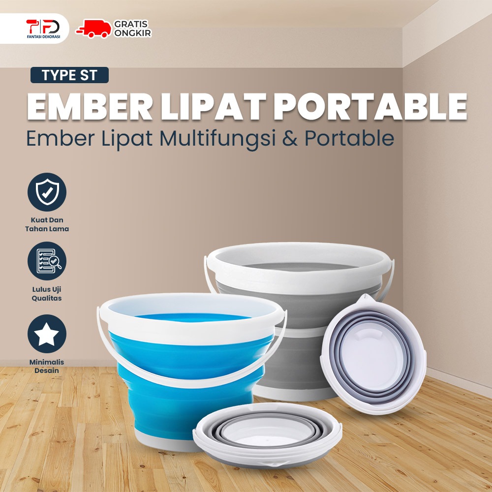 Jual Ember Lipat Portable 3L 5L 8L Water Bucket Foldable Collapsible ...