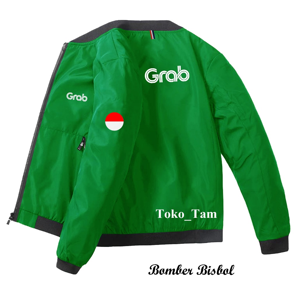 Jual Jaket bomber bisbol grab terbaru jaket taslan parasut grab ...