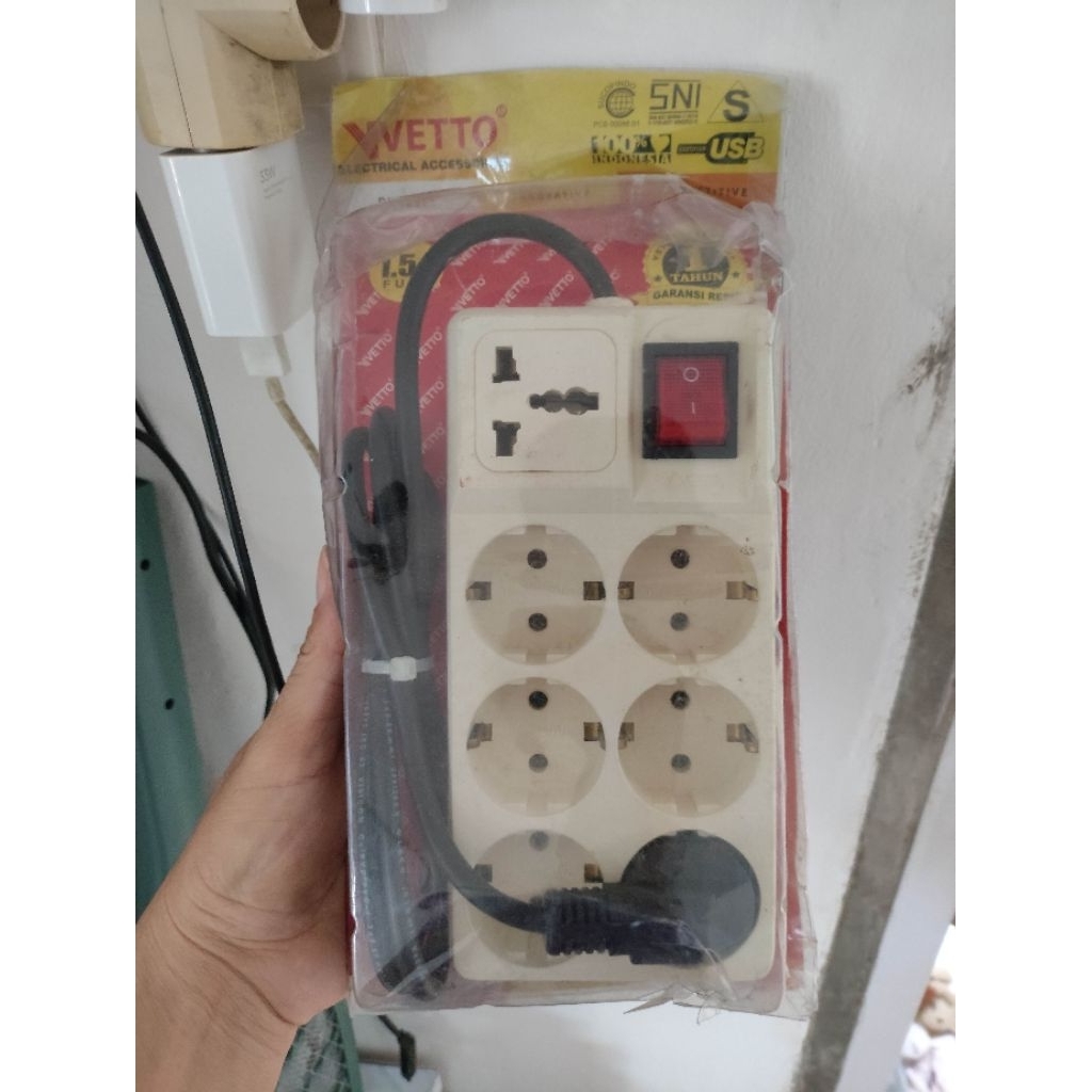 Jual VETTO colokan listrik 1,5mtr 7 colokan | Shopee Indonesia