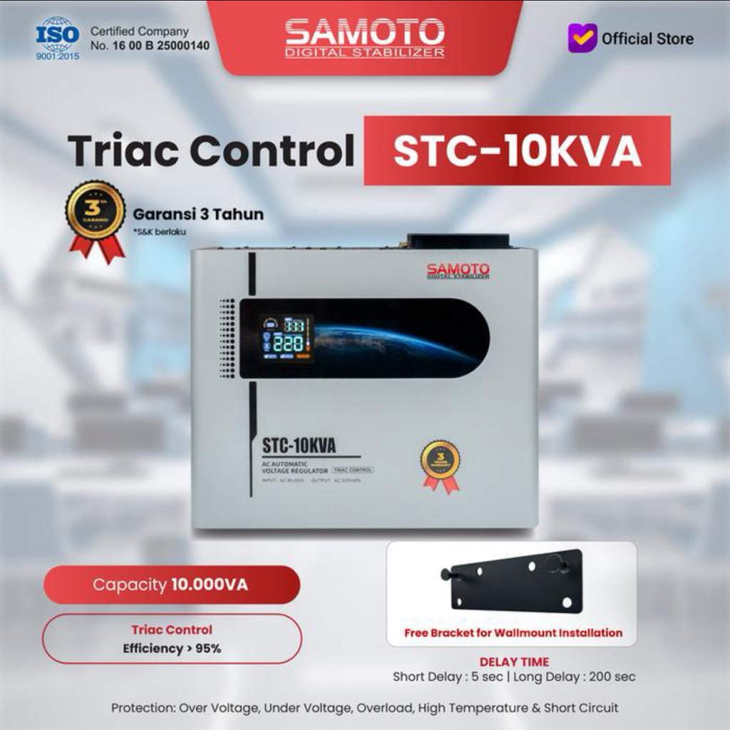 Jual STC-10KVA SAMOTO Digital Stabilizer Stavol Listrik Single Phase ...