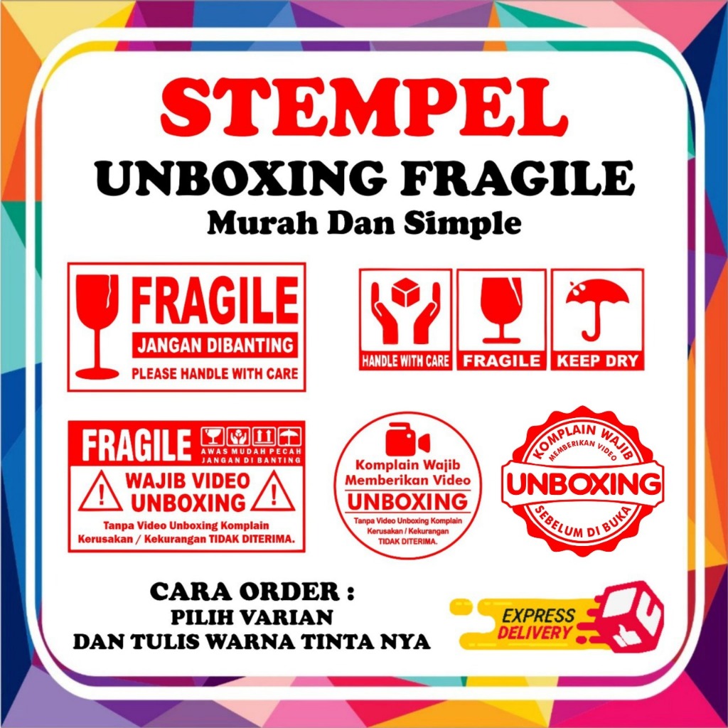 Jual STEMPEL UNBOXING FRAGILE MURAH DAN SIMPLE | Shopee Indonesia