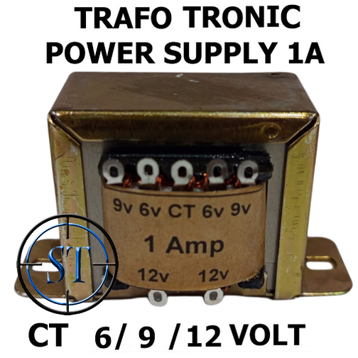 Jual Trafo Tronic 1A Seri 07 CT-12V +CT 6 9V 1000mA Output 12 9 6 CT 6 ...