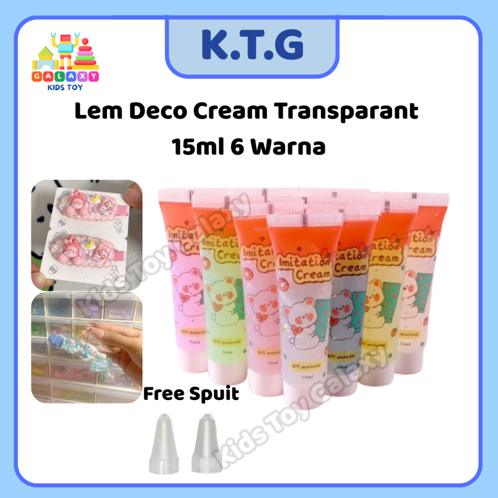 Jual Lem Deco Cream Glitter Transparan FREE Spuit. UK MINI 15ML, Deco ...