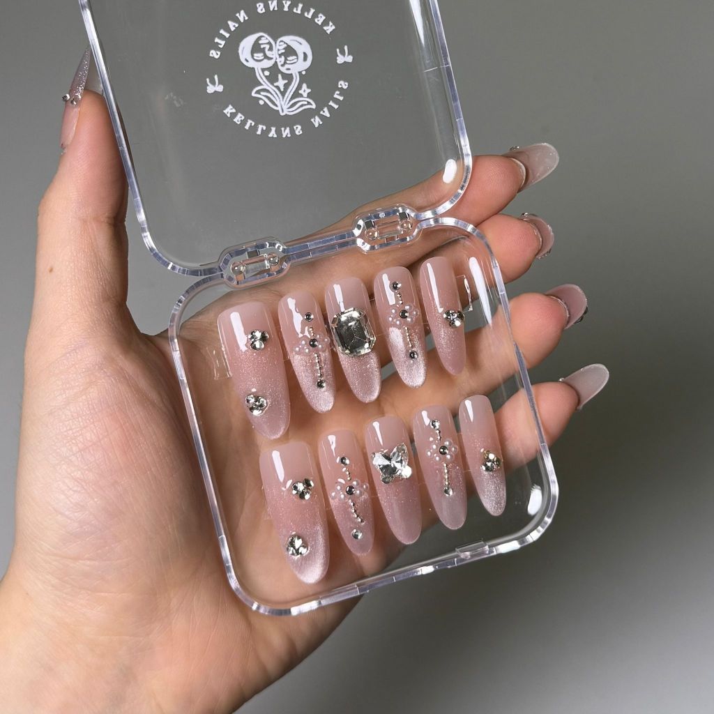 Jual Kellyns Nails - Press on nail premium Peach Pearl Flower | Shopee ...