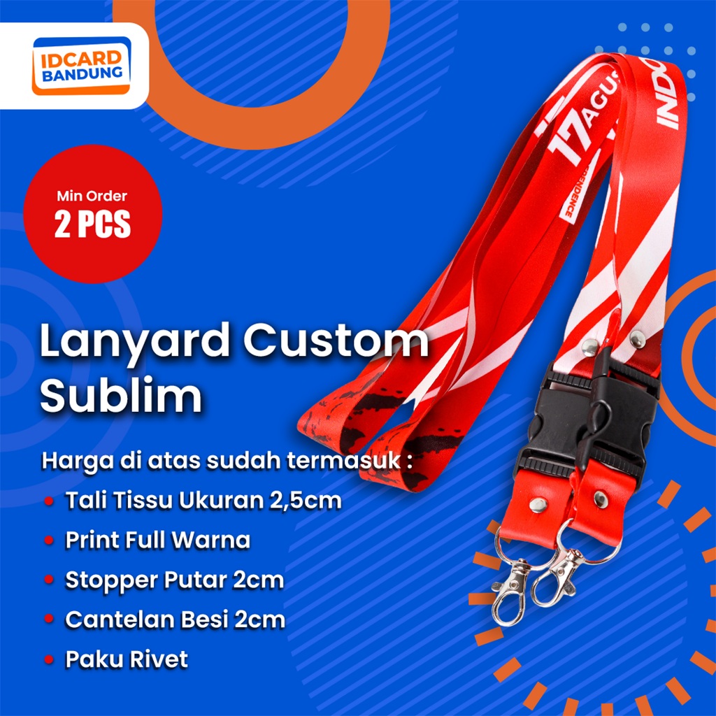 Jual Tali Lanyard Custom Desain 2,5cm Idcard Kalung Full Colour Sublim ...