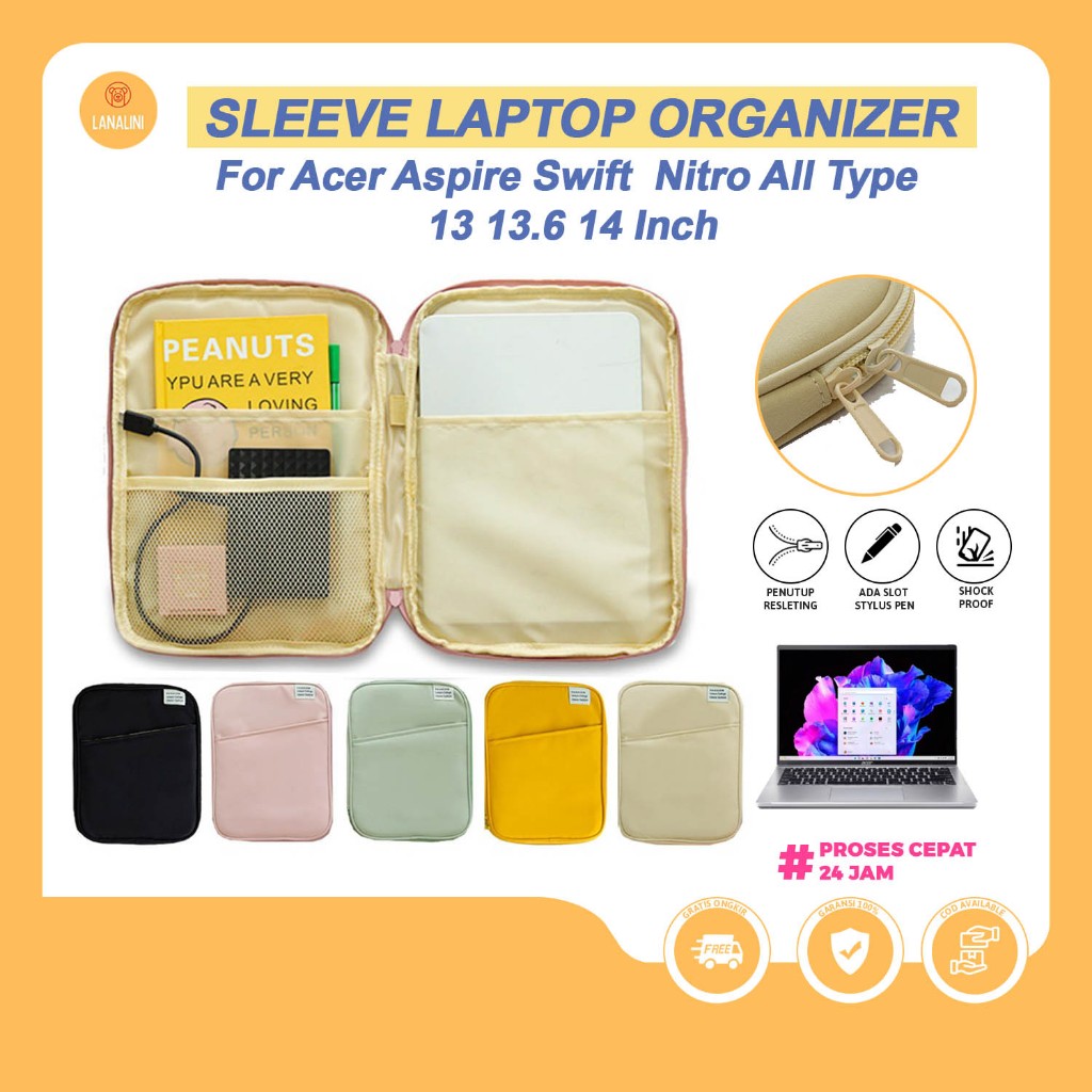 Jual Tas Laptop Banyak Kompartemen Sleeve Acer Nitro Swift Aspire Go 13 ...