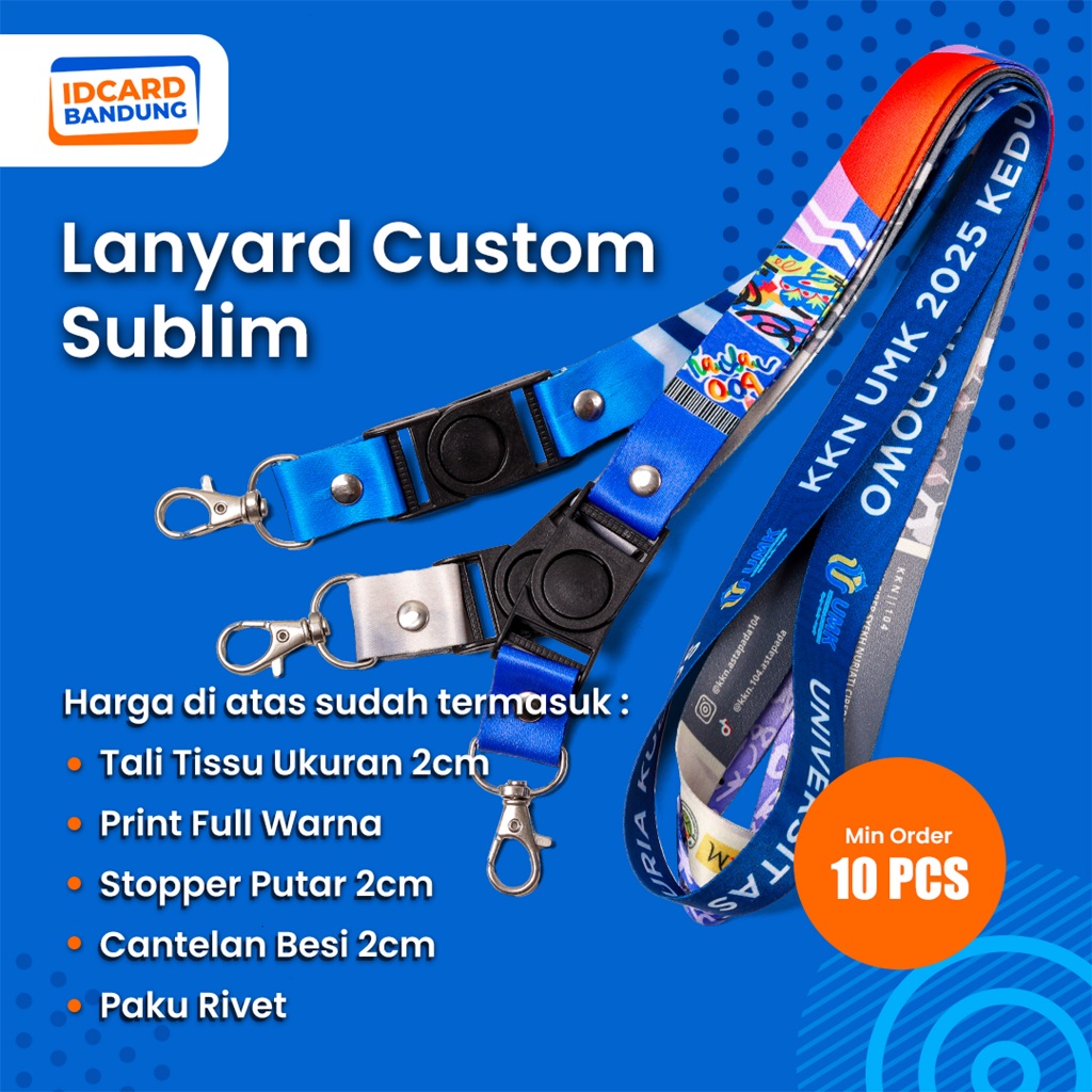 Jual CETAK TALI LANYARD PRINTING SUBLIM 2 ATAU 1 MUKA 2 CM | Shopee ...