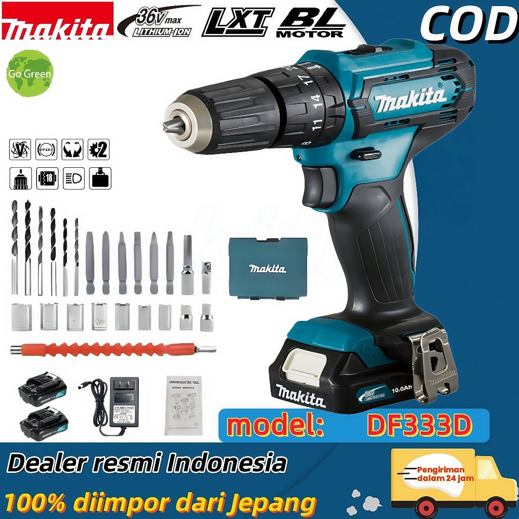 Jual {Garansi lokal di Indonesia}Makita DF333D 36V Bor Impact Cordless ...