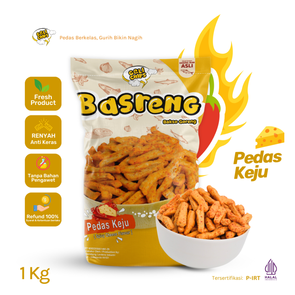 Jual GELICHIPS - 1 Kg Bakso Goreng (BASRENG) Keju Pedas Renyah Gurih ...