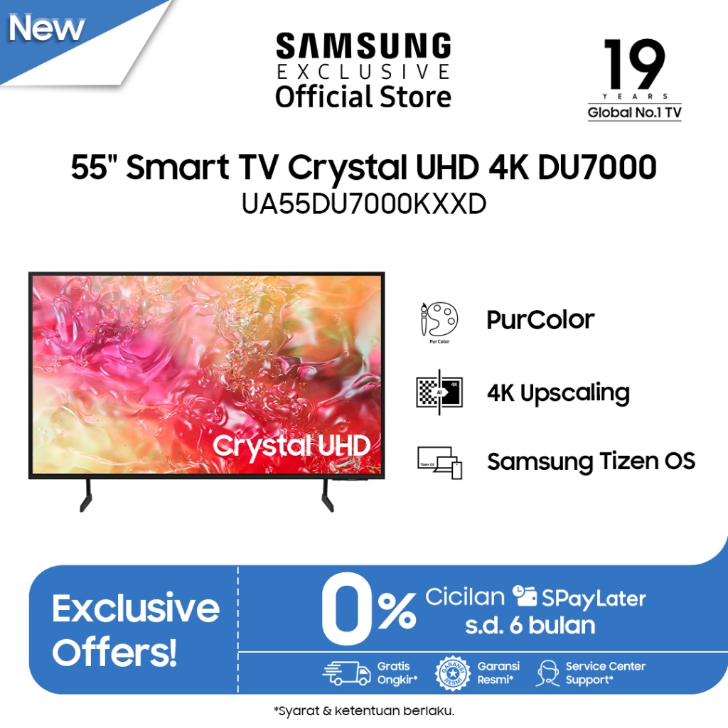 Jual Samsung 55" Crystal UHD 4K DU7000 4K Smart TV | PurColor | Motion ...