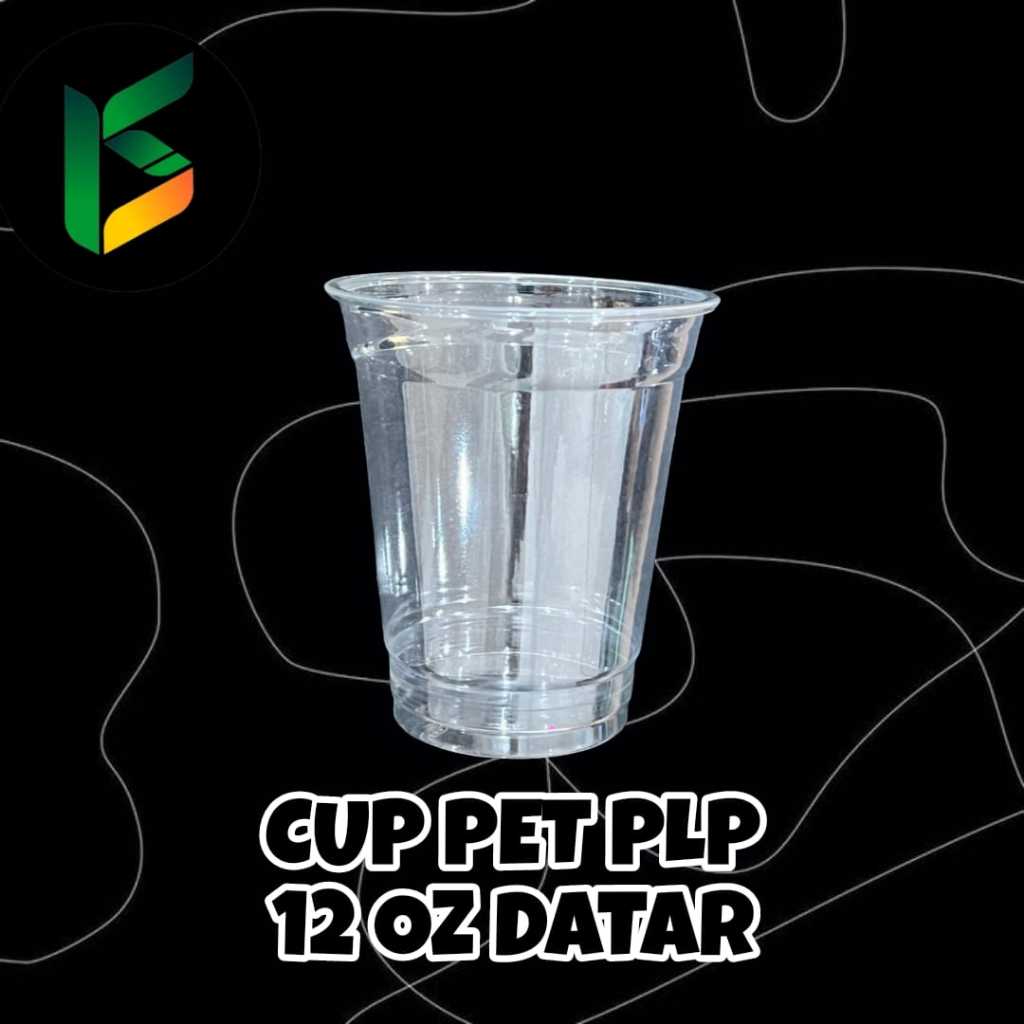 Jual isi 50 PLP Gelas plastik PET cup datar 12 oz 11 gr bening PLP ...