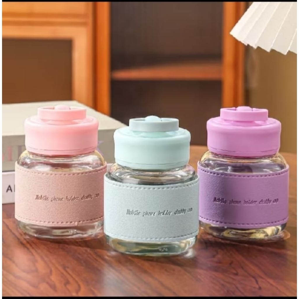 Jual BOTOL MINUM KACA MOBILE PHONE HOLDER 300 ML | Shopee Indonesia