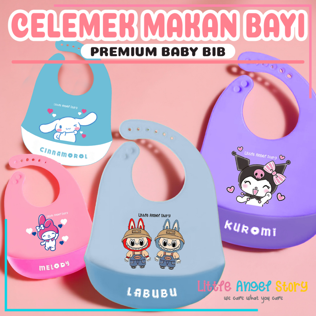 Jual BABY BIB Celemek Makan Bayi Slaber Silikon Anak Bibs Karakter ELSA ...