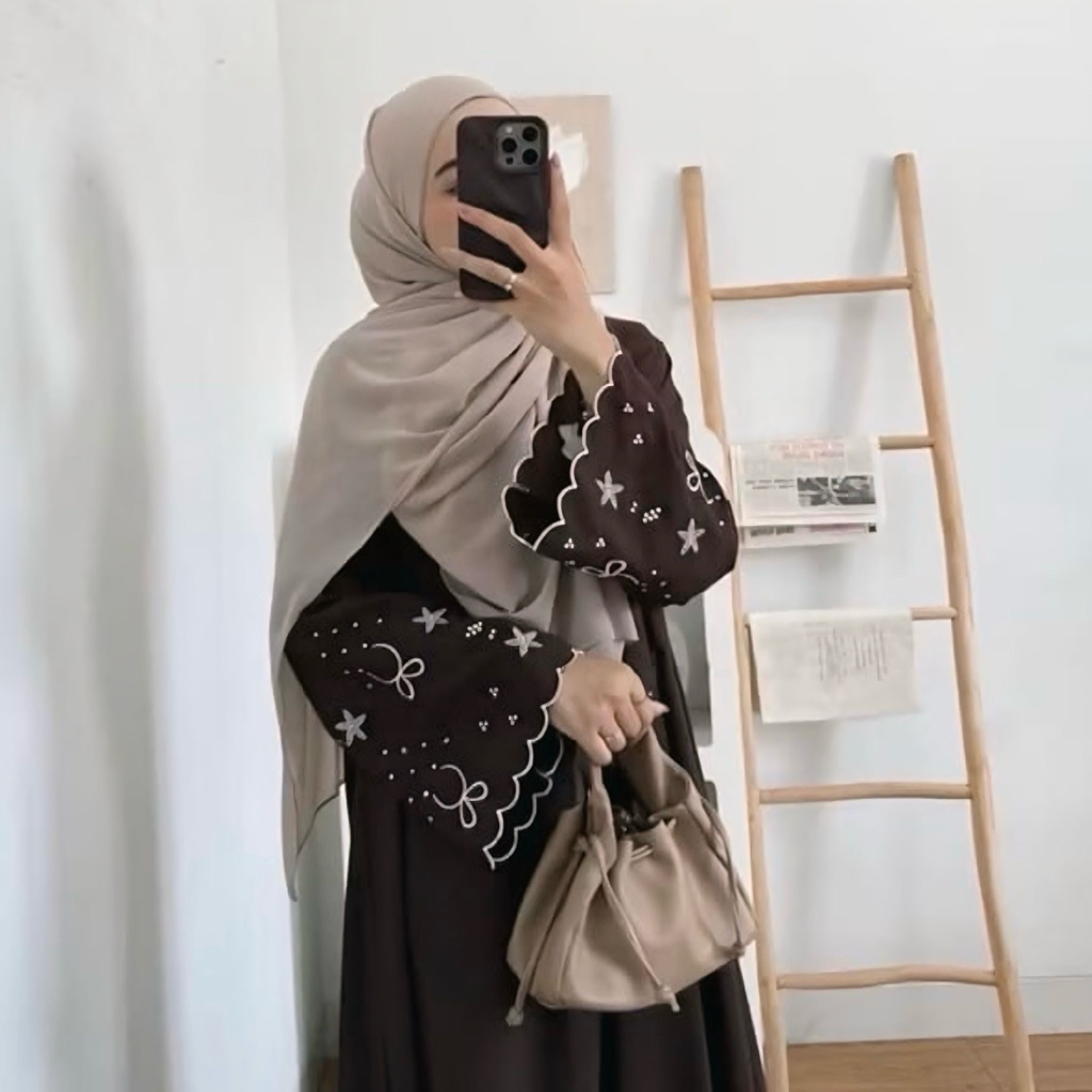 Jual GAMIS ABAYA COQUETTE ABAYA TURKEY BASIC BORDIR COQUETTE | Shopee ...