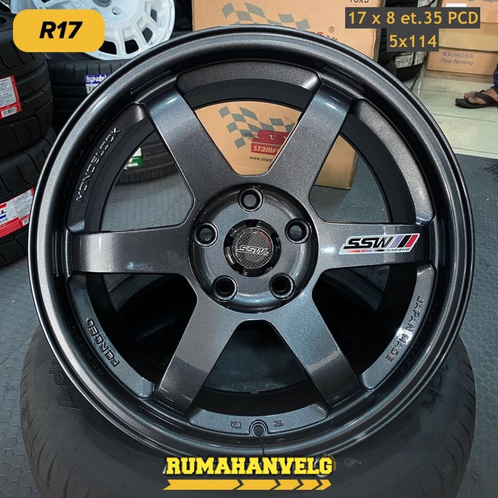 Jual velg mobil ring 17 TE37 ORIGINAL SSW LEBAR 8 ET 35 velg racing r17 velg mobil racing 17 ...