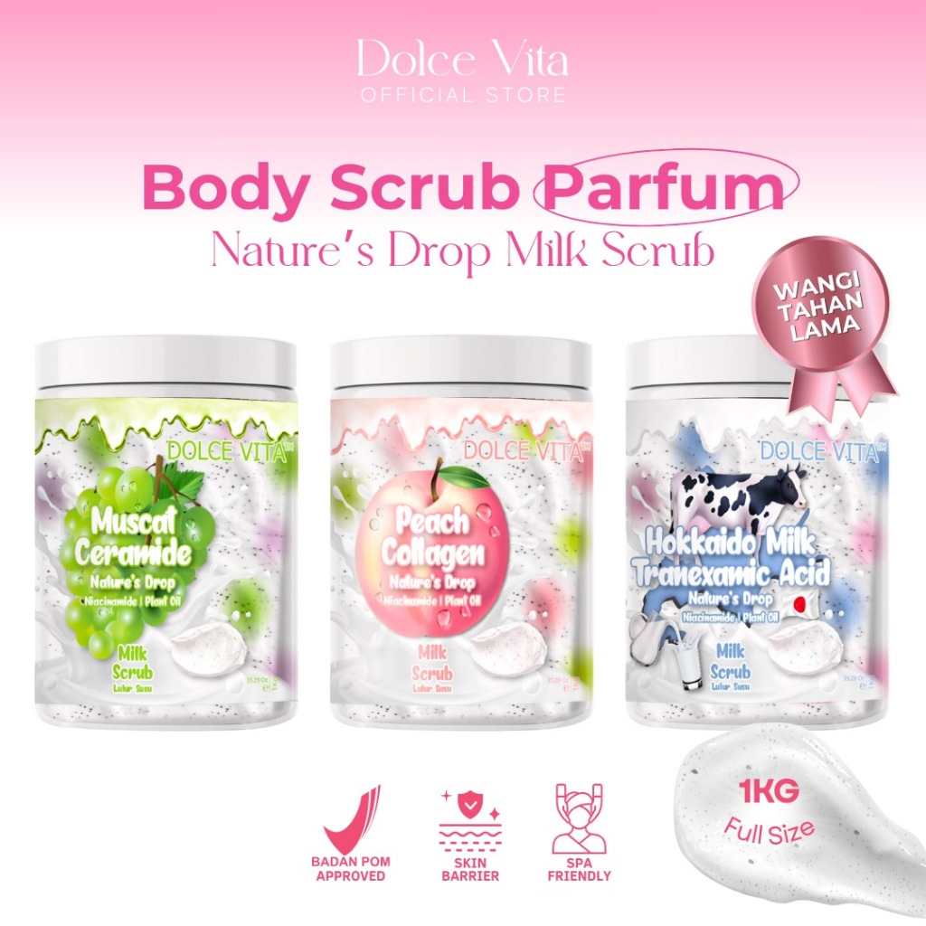 Jual DOLCE VITA MILK BODY SCRUB NATURE'S DROP HYALURONIC ACID ...