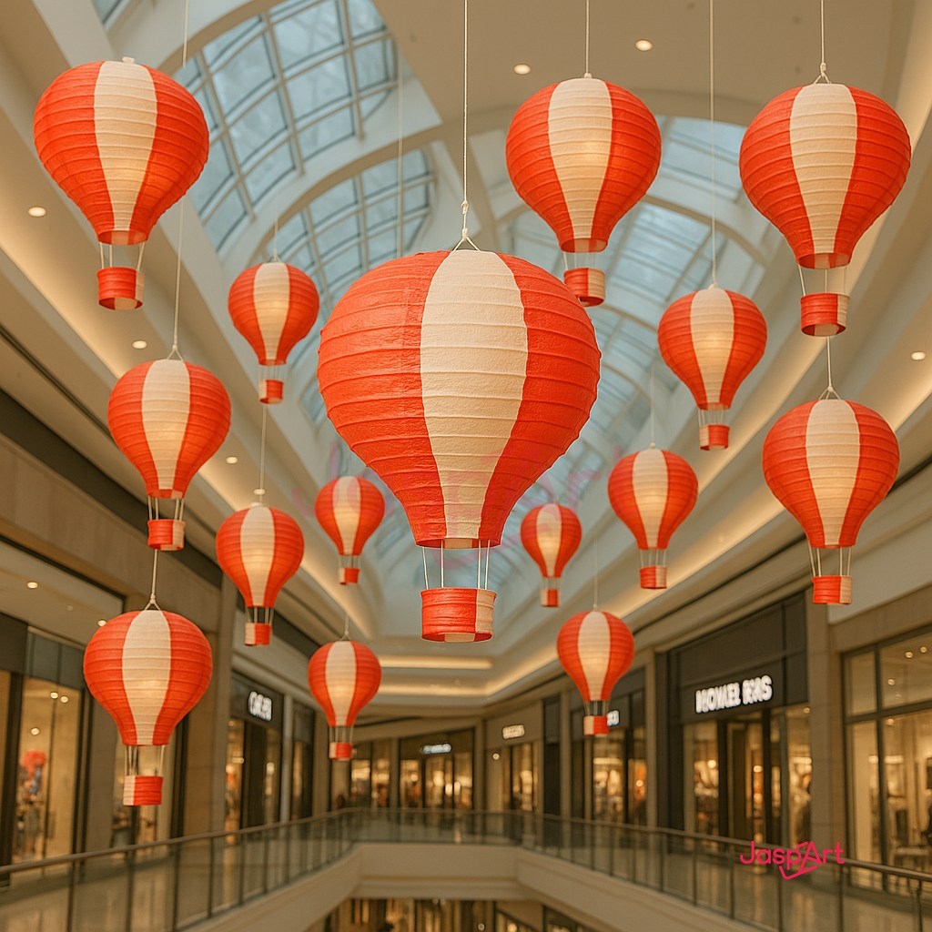 Jual LAMPION BALON HUT RI KERTAS INDOOR 30 cm / hot balloon nylon ...