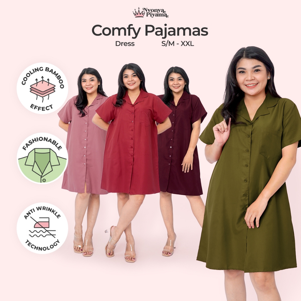 Jual [BEST SELLER] Nyonya Piyama Poly Bamboo Dress / Daster (Polos ...