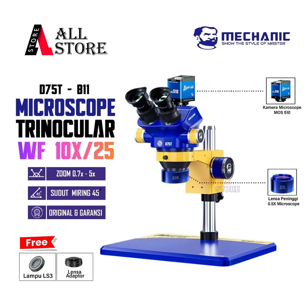 Jual MECHANIC D75T-B11 Microscope - Mikroskop Stereo Industrial ...