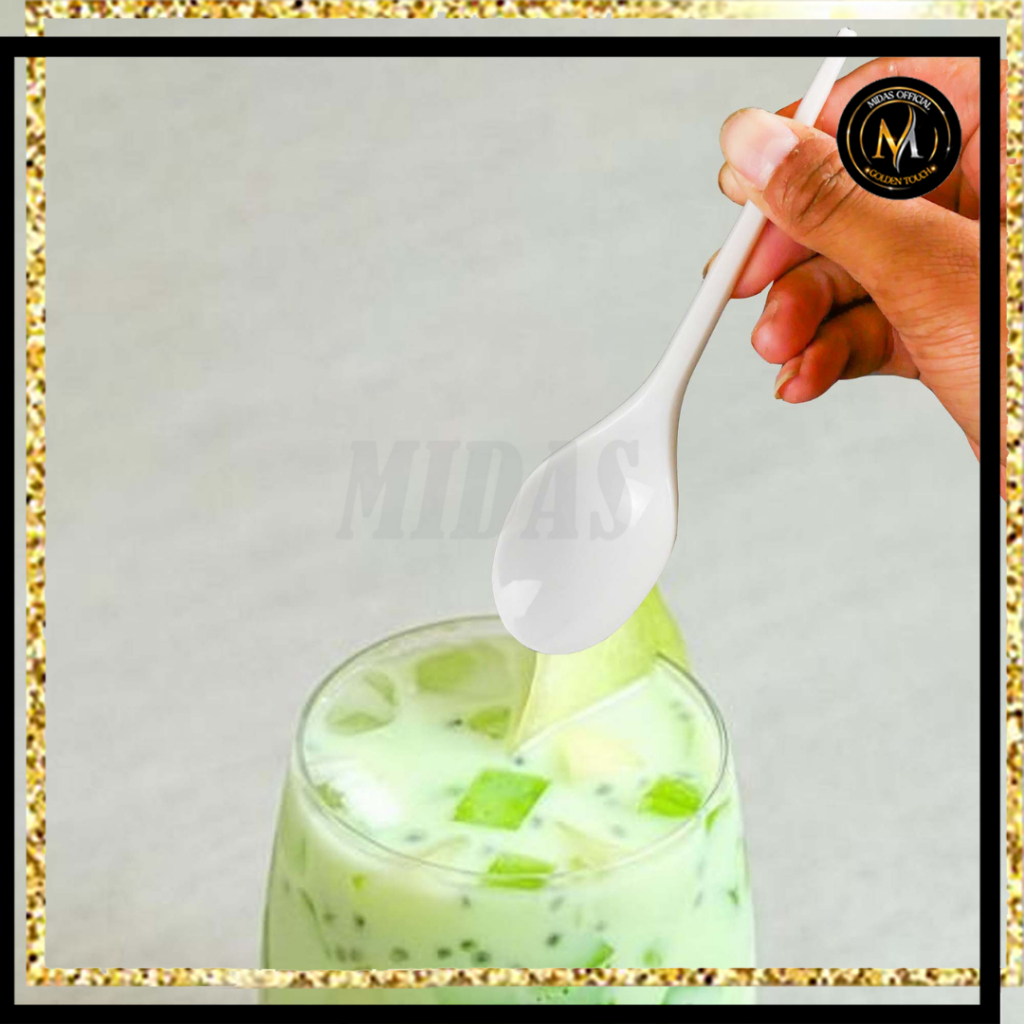 Jual [1 PACK ISI 100 Pcs] Sendok Makan Panjang Putih Food Grade Bahan ...