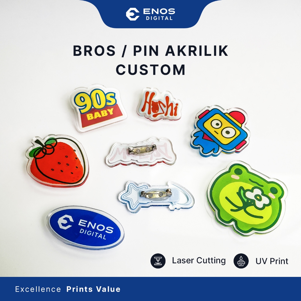 Jual Custom Pin Akrilik / Bros Akrilik Custom Nama Logo / Enamel Pin ...