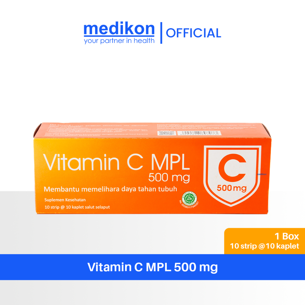 Jual Medikon Vitamin C MPL 500 mg - 100 Tablet (10 Strip x 10 Kaplet ...