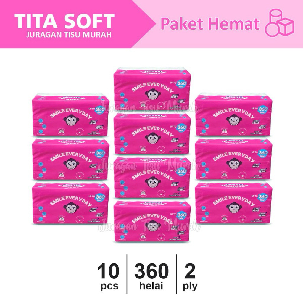 Jual (10 PCS ) Tisu wajah Baru TITASOFT 360 helai isi 10 Pcs | Shopee ...