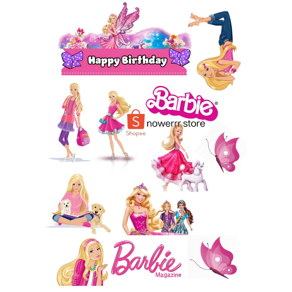 Jual TOPPER CAKE BARBIE FREE CUSTOM NAMA | HIASAN KUE ULTAH TEMA BARBIE ...