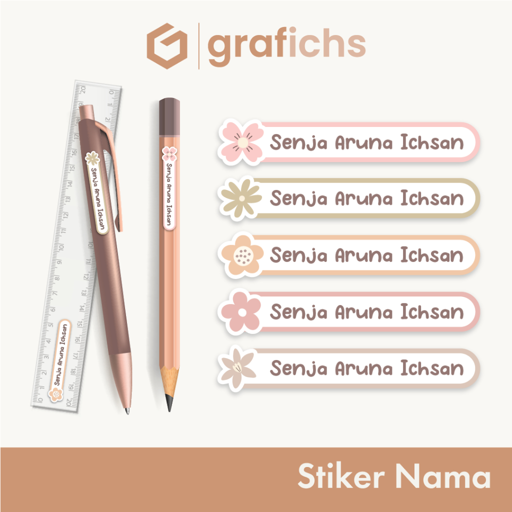 Jual [90 pcs] Stiker Nama Alat Tulis Sekolah GISS291-300 by Grafichs ...