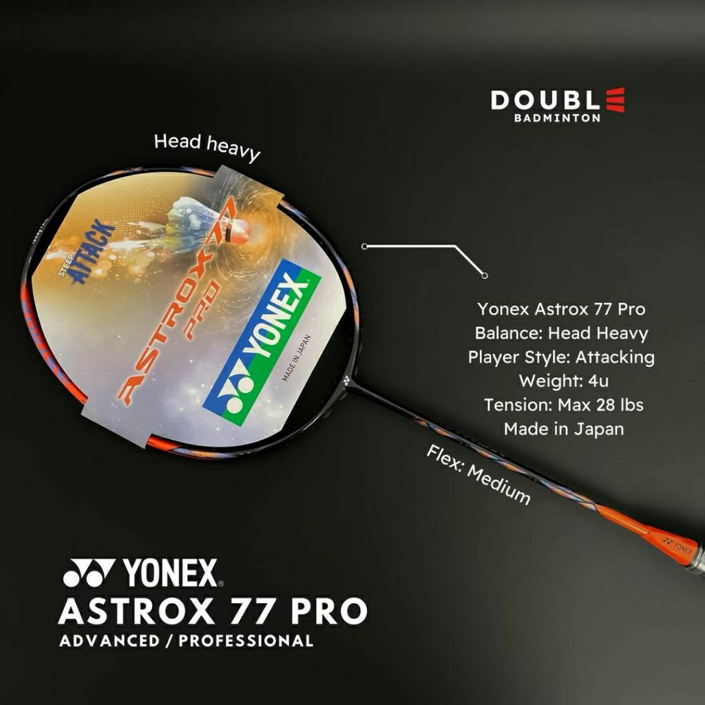 Jual RAKET BADMINTON ASTROX 77 PRO BERLOGO PBSI TENSION 32LBS | Shopee ...