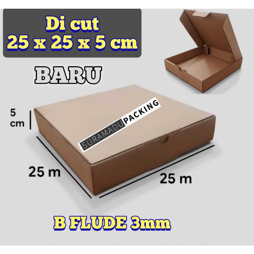 Jual Kardus box packing DIE CUT 25x25x5 cm bahan B-flude 3mm DIE CUT ...
