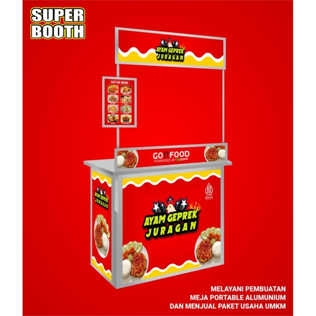 Jual Event desk/bOOTH PORTABLE/ BOOTH LIPAT/ MEJA LIPAT | Shopee Indonesia