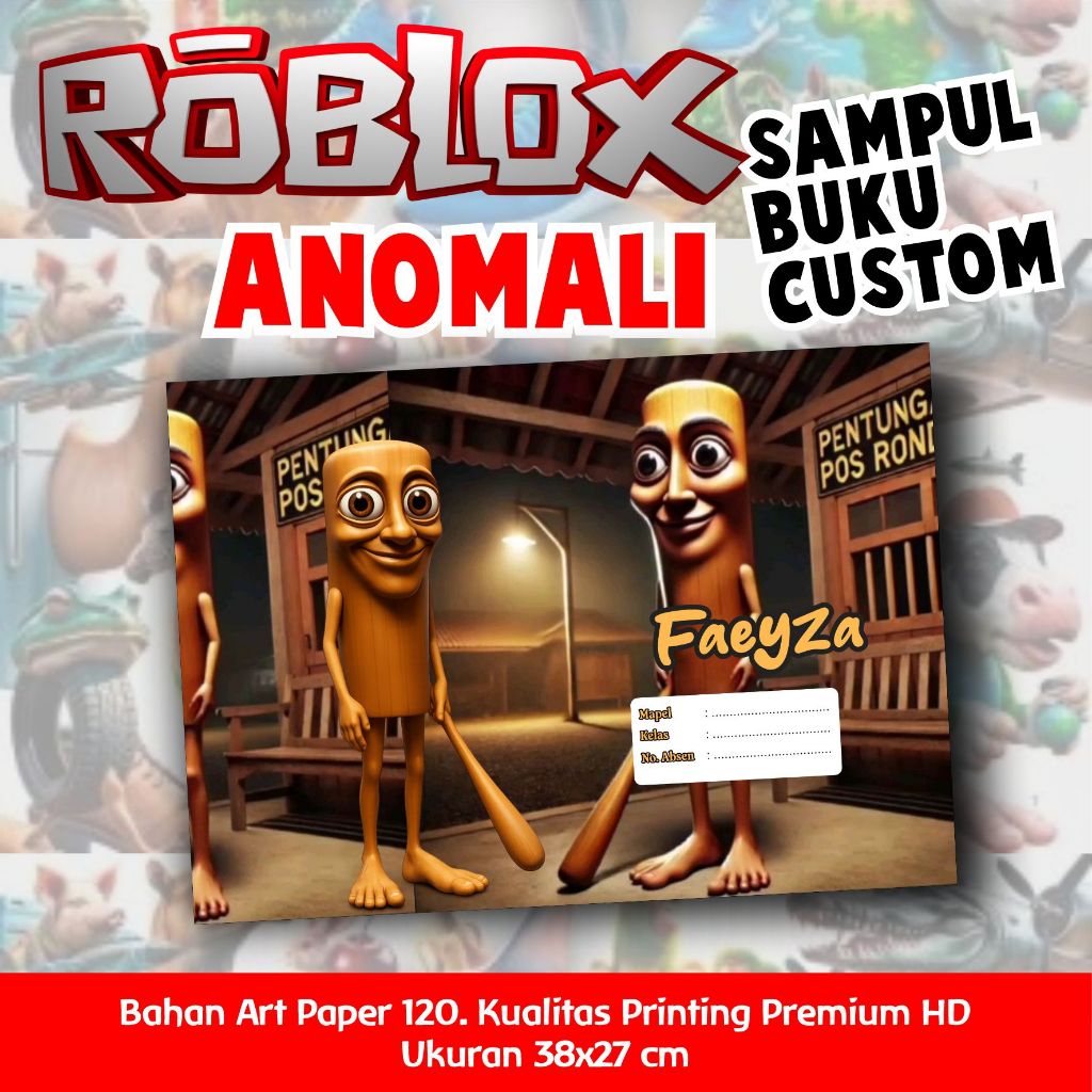 Jual SAMPUL BUKU SEKOLAH ANAK DESAIN CUSTOM ANOMALI ROBLOX TUNGTUNG ...
