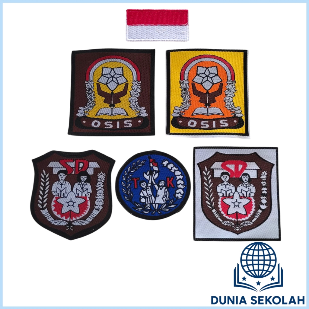 Jual Dunia Sekolah - Logo Sekolah TK SD SMP SMA Badge Sekolah Woven ...