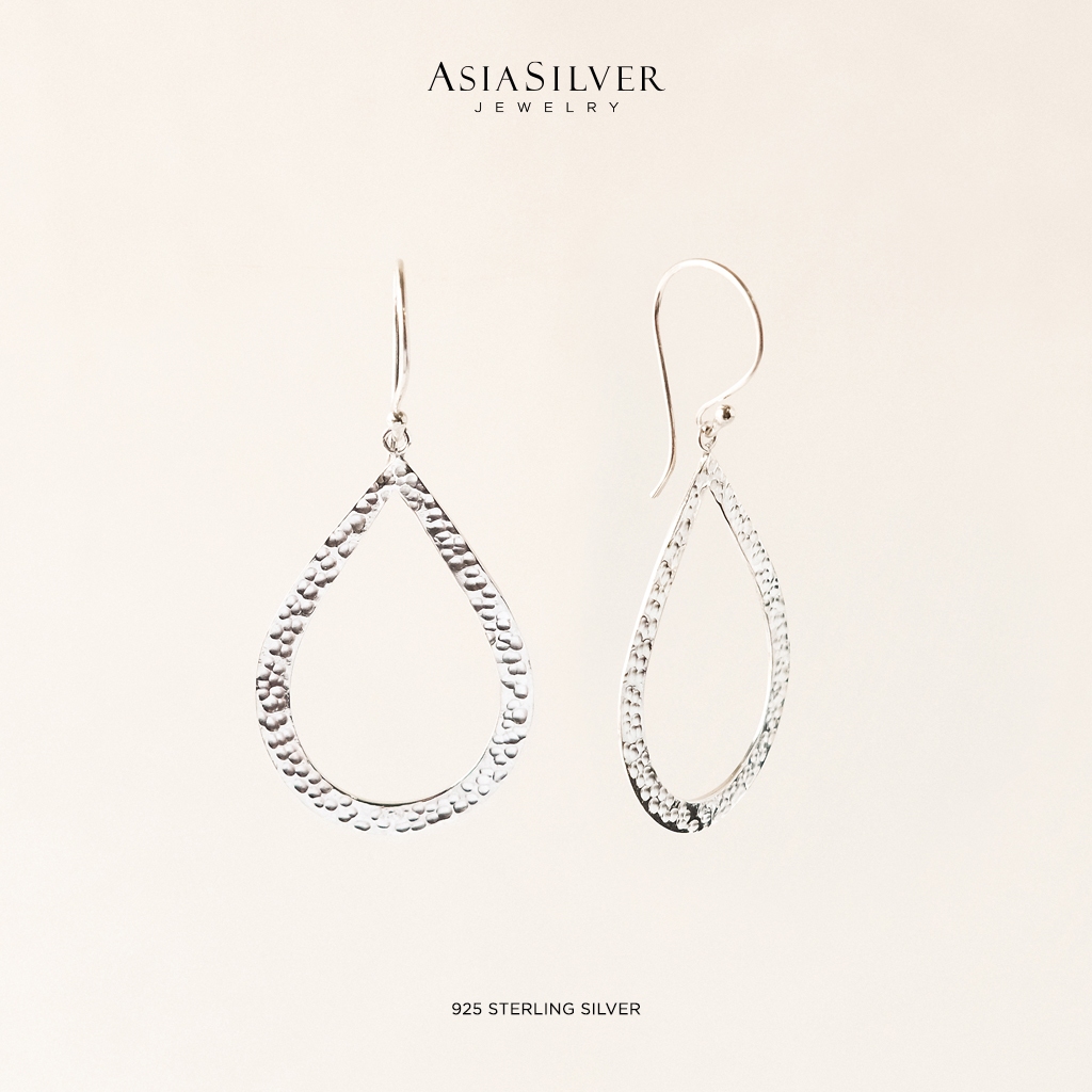 Jual Asia Silver Simple Drop Earring Plain Anting Hook | Shopee Indonesia