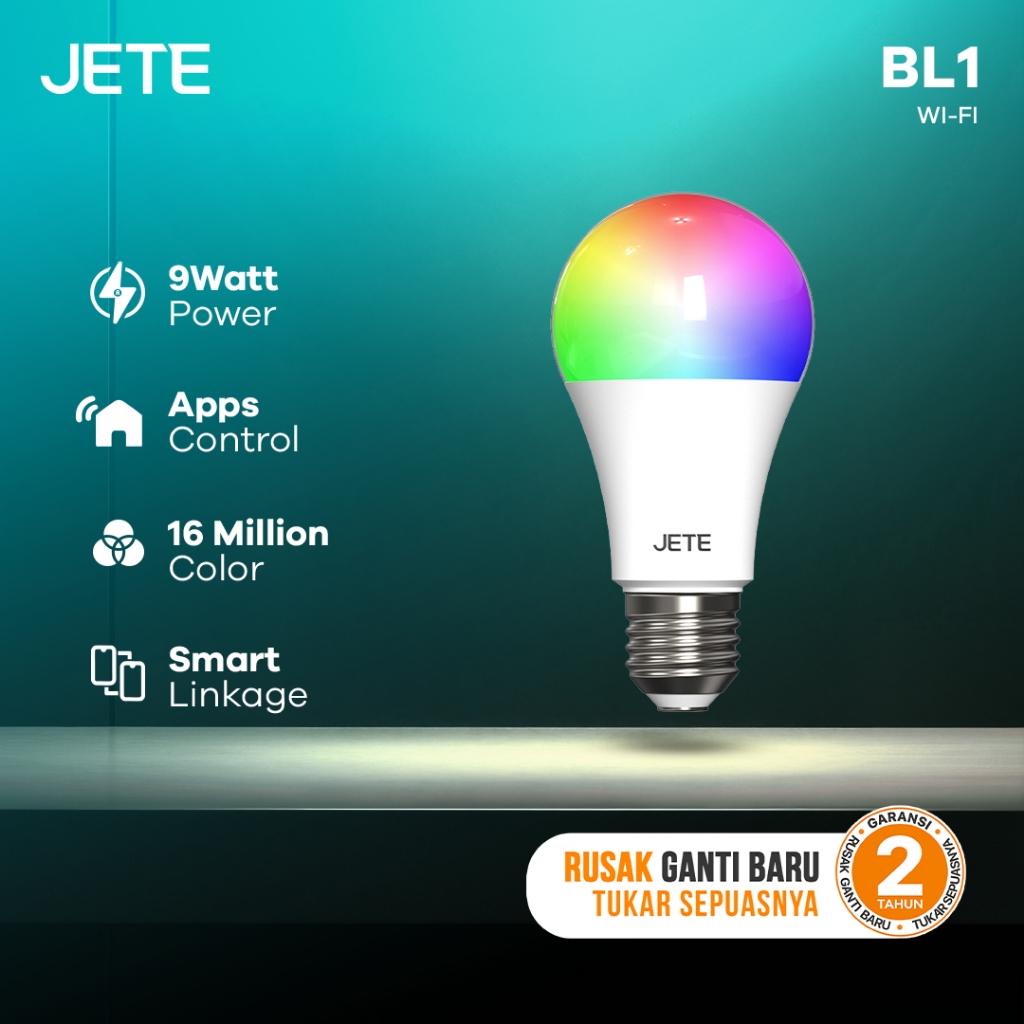 Jual JETE Smart Light Bulb 9Watt BL1 WiFi LED Lamp with Apps Control ...