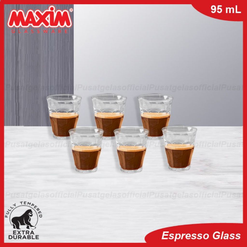 Jual 1 SET 6 PCS MAXIM Gelas Espresso 95 mL/MAXIM Gelas Espresso/Gelas ...