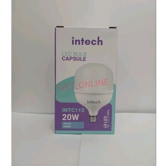 Jual Lampu LED Bohlam Tabung Intech 20 Watt / Lampu Bohlam LED Cahaya Putih | Shopee Indonesia