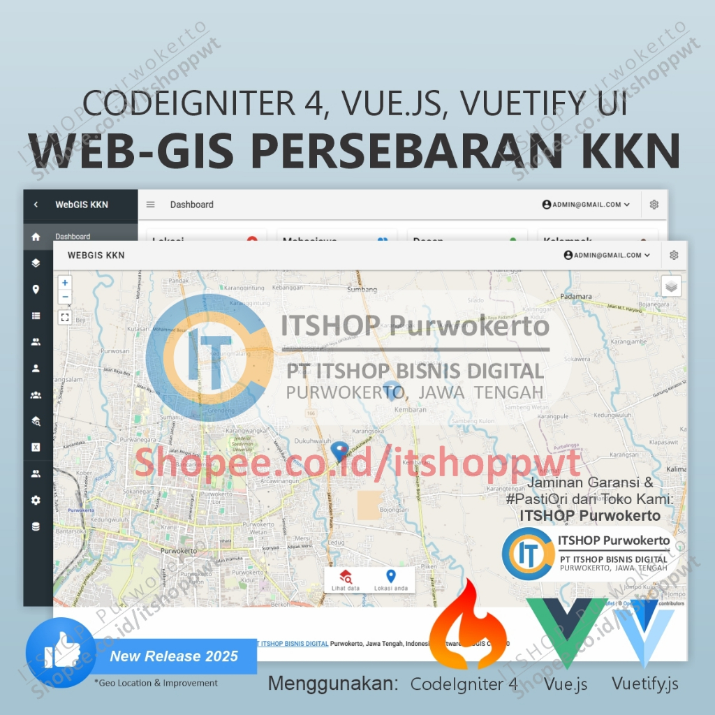 Jual Source Code Aplikasi Web GIS Persebaran KKN menggunakan Codeigniter 4 | Shopee Indonesia