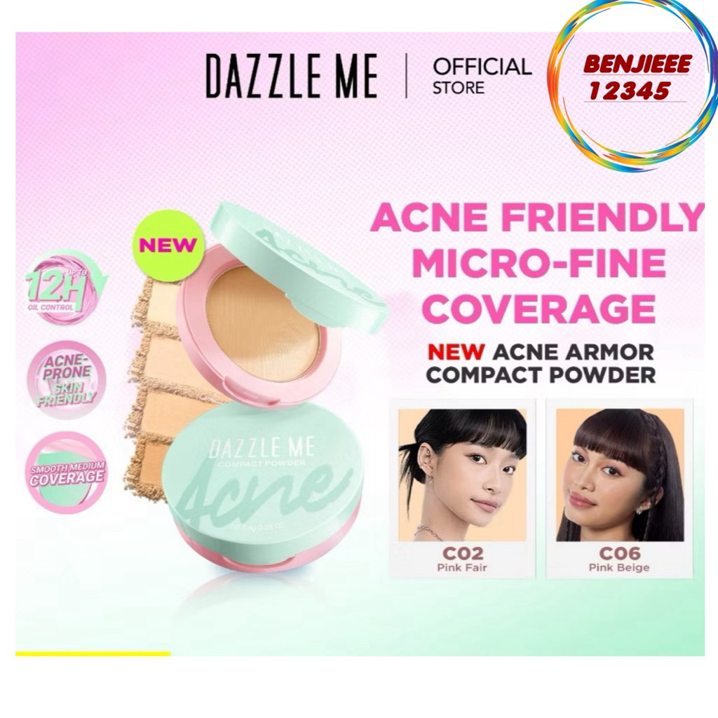 Jual DAZZLE ME Acne Armor Flawless Flex Compact Powder Bedak Padat Two ...