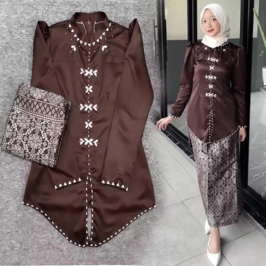 Jual One Set Alana Baju Kurung Melayu Rok Songket Mahogany Baju ...